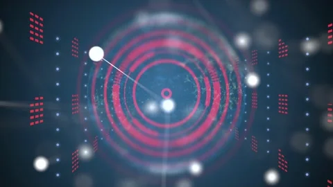 Blue background with red circles and ple... | Stock Video | Pond5