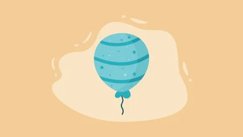 blue balloon helium floating animation | Stock Video | Pond5