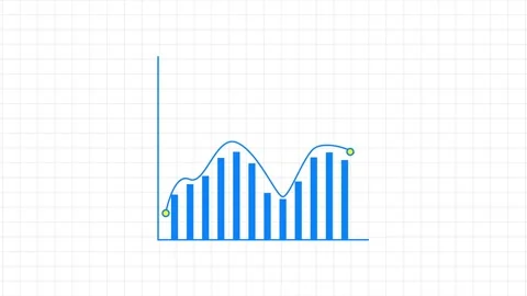 Blue bar graph on grid background. Anima... | Stock Video | Pond5