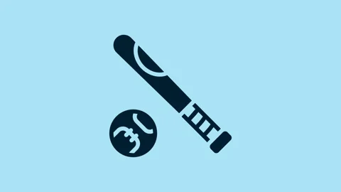 Blue Baseball bat with ball icon isolate... | Stock Video | Pond5