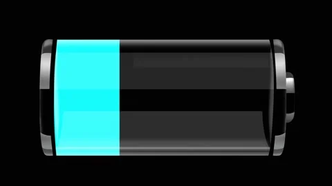 Blue Battery Filling Icon 4K Animation w... | Stock Video | Pond5