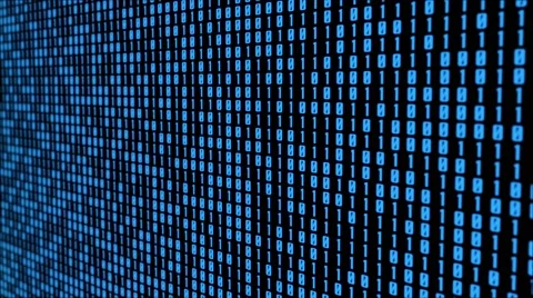 Blue binary code wall looped animation | Stock Video | Pond5