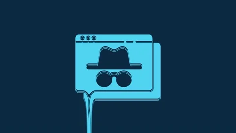 Blue Browser incognito window icon isola... | Stock Video | Pond5