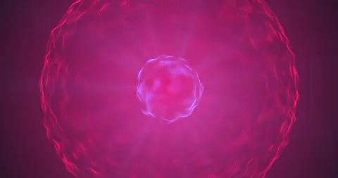 A blue bubbling, ray-emitting ball, insi... | Stock Video | Pond5