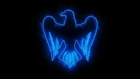 Blue Burning Neon Eagle Animated Logo Lo... | Stock Video | Pond5