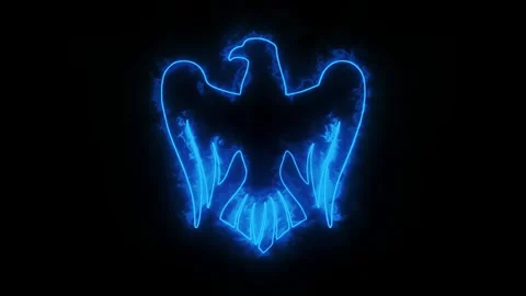 Blue Burning Neon Eagle Animated Logo wi... | Stock Video | Pond5