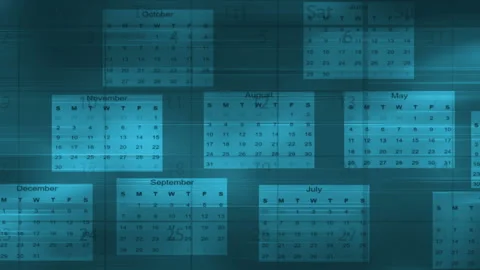 Blue calendar time passing animated loop... | Stock Video | Pond5