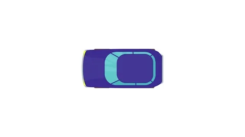 Blue car top view icon animation | Stock Video | Pond5