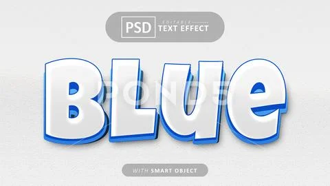 PSD Template: Blue cartoon style text effect design #233718629