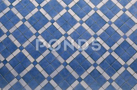 Blue ceramic tiled floor texture background Stock Photo #32163970