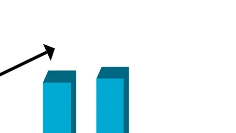 Blue Chart With Black Arrow going up ani... | Stock Video | Pond5