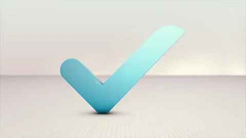 Blue Check Mark Icon With Clean White Ba... | Stock Video | Pond5