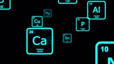Blue chemical elements floating by on a ... | Stock Video | Pond5