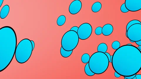 Blue circle particles on red cartoon bac... | Stock Video | Pond5
