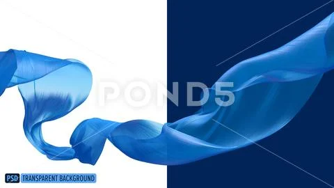 Blue cloth flying the wind isolated on transparency background 3d ...