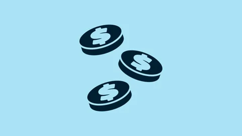 Blue Coin money with dollar symbol icon ... | Stock Video | Pond5