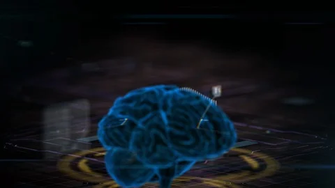 Blue color brain animation in sci-fi sty... | Stock Video | Pond5