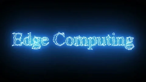 Blue color Edge computing animated text ... | Stock Video | Pond5