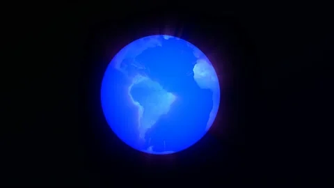 blue color glowing planet earth animatio... | Stock Video | Pond5