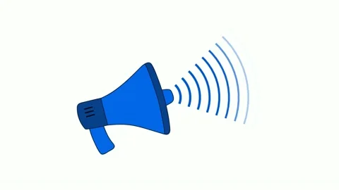 Blue color hand speaker wave animated on... | Stock Video | Pond5
