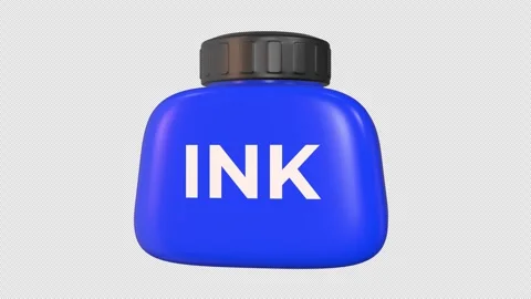 Blue Color Ink Bottle Rotating on a Tran... | Stock Video | Pond5
