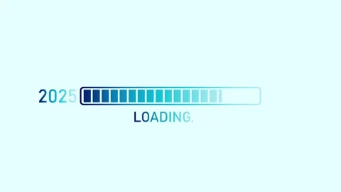 Blue color loading bar from 2025 to 2026... | Stock Video | Pond5