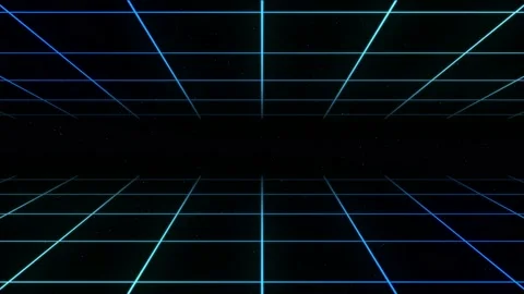 Blue color moving grid and particles bac... | Stock Video | Pond5