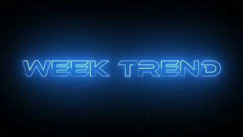 Blue color neon glowing Week Trend text ... | Stock Video | Pond5