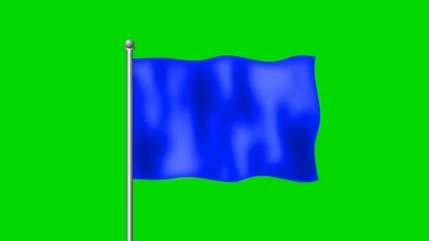 blue color plan flag on green screen bac... | Stock Video | Pond5