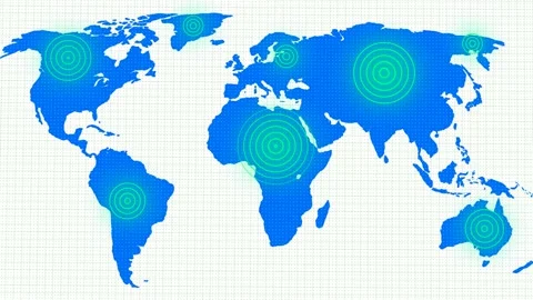 blue color radio wave animated on earth ... | Stock Video | Pond5