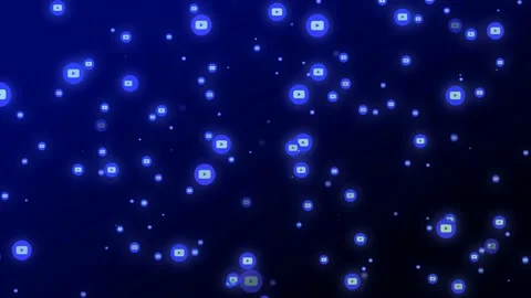 blue color youtube logo particles | Stock Video | Pond5