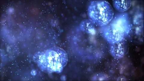 Blue Cool Particles And Water Bubbles Mo... | Stock Video | Pond5