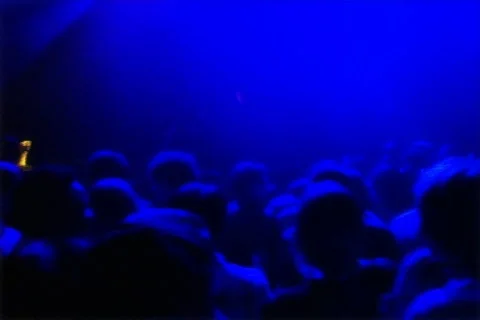 Blue Crowd Huge Dance Party Crowd Dancing Nightlife Action Dj Stock ...