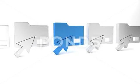 Blue Cursor click document folder icon isolated on white background. Accoun.. ~ Clip Art #279736159