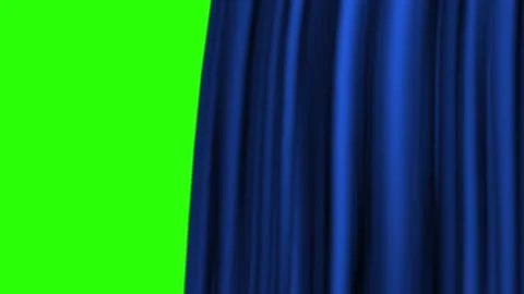 Blue curtain open on green screen. | Stock Video | Pond5
