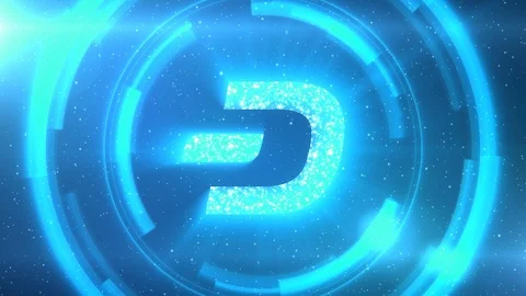 Blue Dash symbol on space background wit... | Stock Video | Pond5