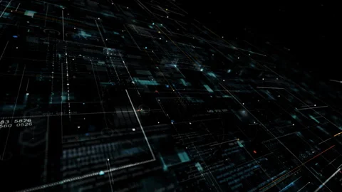 Blue data matrix simulation digital line... | Stock Video | Pond5