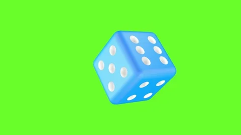 A blue die rotates towards the screen on... | Stock Video | Pond5
