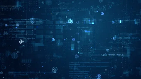 Blue digital artificial intelligence (AI... | Stock Video | Pond5