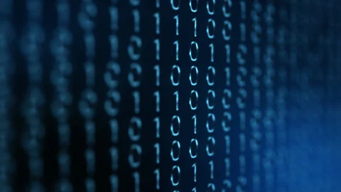 Blue digital binary code screen | Stock Video | Pond5