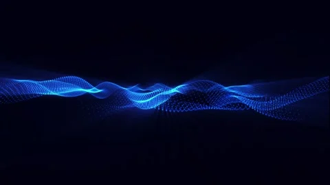 Blue digital dots form wave. Futuristic,... | Stock Video | Pond5