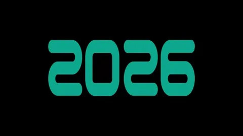 Blue dissolve text 2026 animated backgro... | Stock Video | Pond5