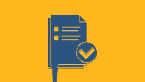 Blue Document and check mark icon isolat... | Stock Video | Pond5
