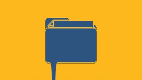 Blue Document folder icon isolated on or... | Stock Video | Pond5