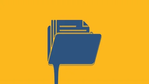 Blue Document folder icon isolated on or... | Stock Video | Pond5
