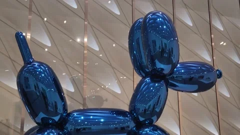 Blue Dog Statue Los Angeles California D... | Stock Video | Pond5