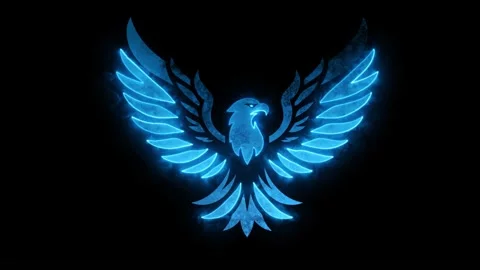Blue Eagle Animated Neon Logo - Loop - O... | Stock Video | Pond5