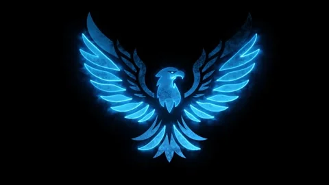Blue Eagle Animated Neon Logo with Revea... | Stock Video | Pond5