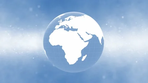 Blue earth globe space loop rotation par... | Stock Video | Pond5