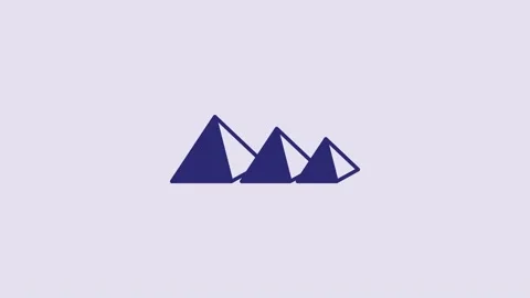 Blue Egypt pyramids icon isolated on pur... | Stock Video | Pond5